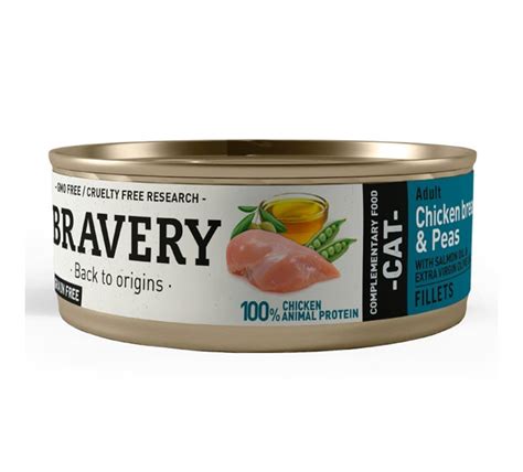 Lata Bravery Alimento Húmedo Natural Para Gato Adulto Receta Pechuga De