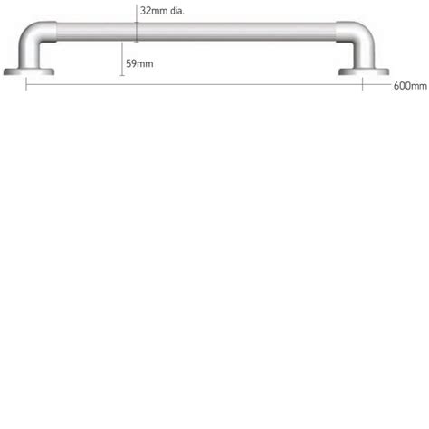 Akw Plastic Grab Rail 01420wh Straight White