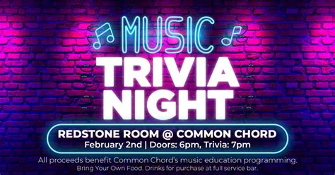 Music Trivia Night In The Redstone Room At Common Chord Common Chord
