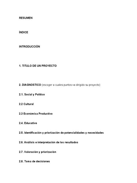 Modelo De Proyecto De Bth Pdf