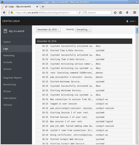 CentOS 7 Cockpit インストール Server World