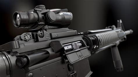 Fps M16 And Optical Scope Model And Textures