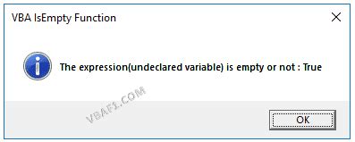 VBA IsEmpty Function in Excel | Syntax Examples | VBAF1.COM