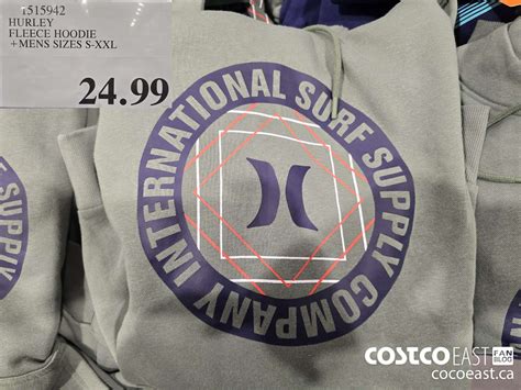 1515942 Hurley Fleece Hoodie Mens Sizes S Xxl 24 99 Costco East Fan Blog