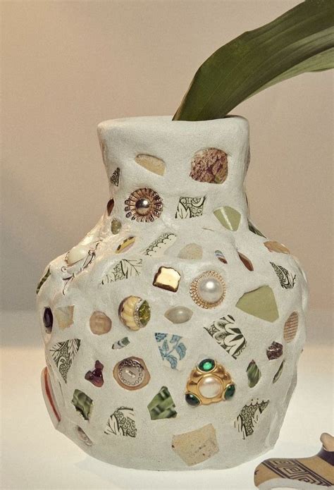 Diy Pottery Handmade Shell Vase Papper Mache Pottery Crafts Clay Art
