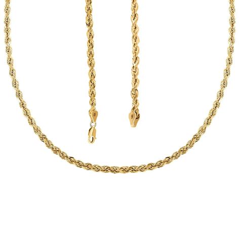 Buy 14k Yellow Gold Rope Chain Necklace 24 Inch Rope Chain Gold Rope