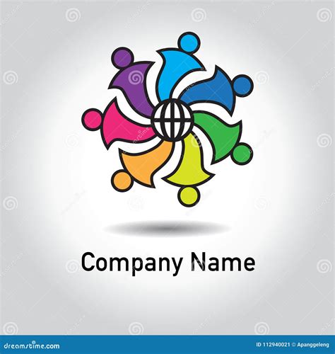 Company Logo Design 7 Human Circle Stock Vector Illustration Of