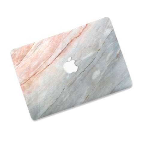 Marble White With Apple Cut Out Logo Macbook Case Macbook Air Pro