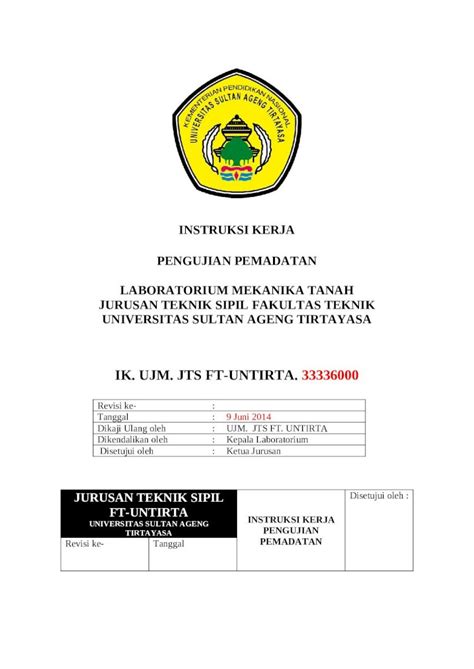 DOCX Instruksi Kerja Pengujian Pemadatan DOKUMEN TIPS