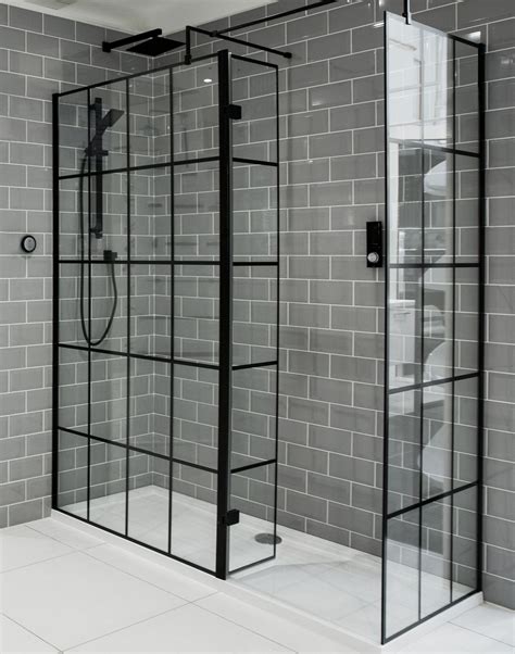 Glass Shower Wall Black Frame At Tracy Olson Blog