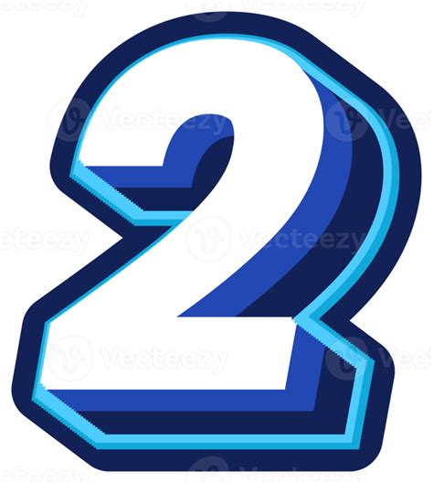 Bold 3d Blue Number 22351425 Png