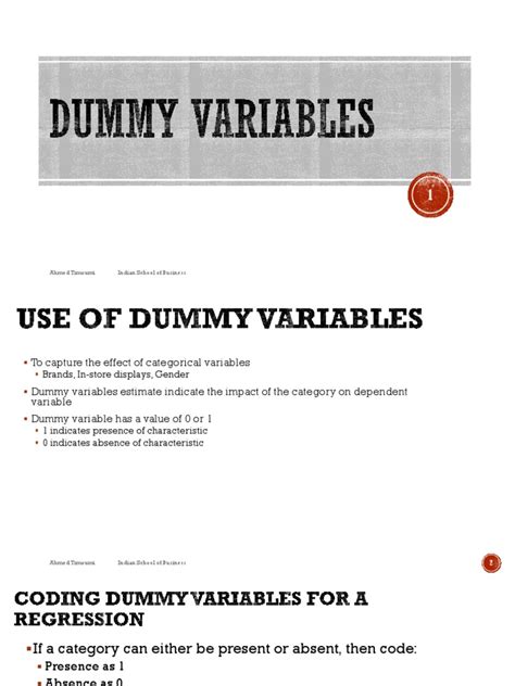 ahmed timoumi indian school of business pdf dummy variable