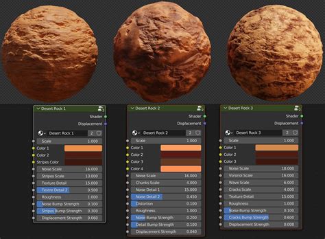 Artstation 3 Procedural Desert Rock Materials Blender Resources