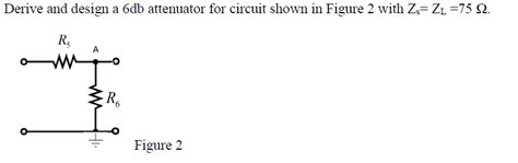 Solved Derive And Design A 6db Attenuator For Circuit Shown