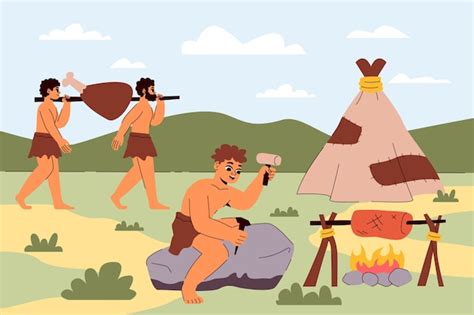 Premium Vector Hand Drawn Neolithic Illustration