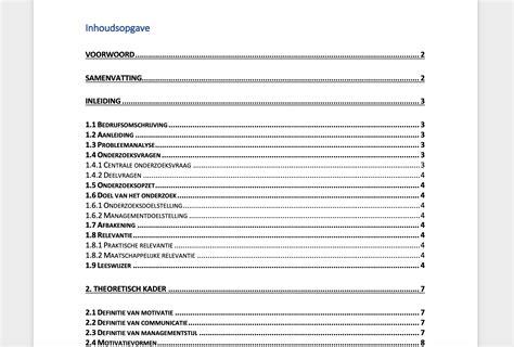 De Inhoudsopgave Maken In Word Inclusief Voorbeelden 24editor