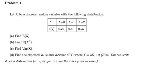 Solved Problem 1 Let X Be A Discrete Random Variable With