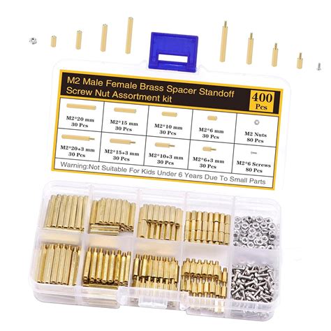 Hgudesign 400pcs M2 Motherboard Standoffsandscrewsandnuts Kit Hex Male Female Spacer Standoffs