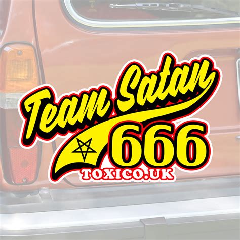 team satan sticker toxico clothing