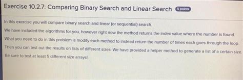 Solved Exercise 1027 Comparing Binary Search And Linear