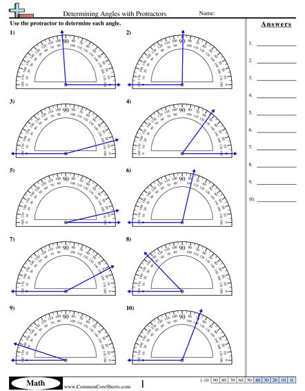 Measuring Angles Worksheet Grade 6