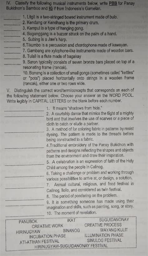 Iv Classify The Following Musical Instruments Studyx
