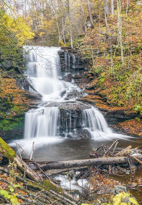Tuscarora Falls In Autumn Ricketts Glen State Park Pennsylvania Stock