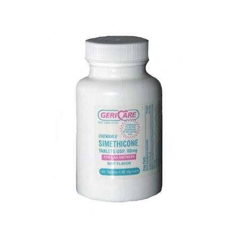 Gericare Simethicone Chewable Mint Tablets 80 Mg 100 Count
