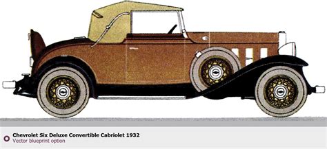 1932 Chevrolet Six Deluxe Convertible Cabriolet Cabriolet Blueprints Free Outlines