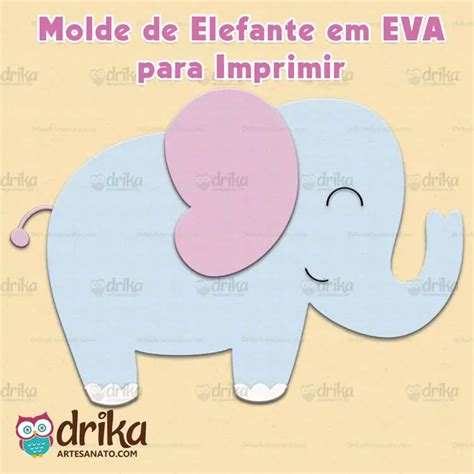 Molde de Elefante em EVA para Imprimir Grátis em Tamanho Natural