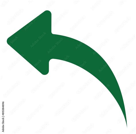 Left Up Turning Directional Green Arrow Turn Arrow Icon Vector In