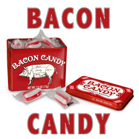 Bacon Candy Red And White Striped Bacon Flavored Hard Candies