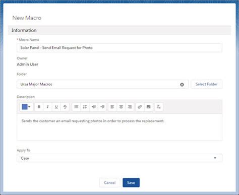 create macros and quick text to reduce clicks unit salesforce