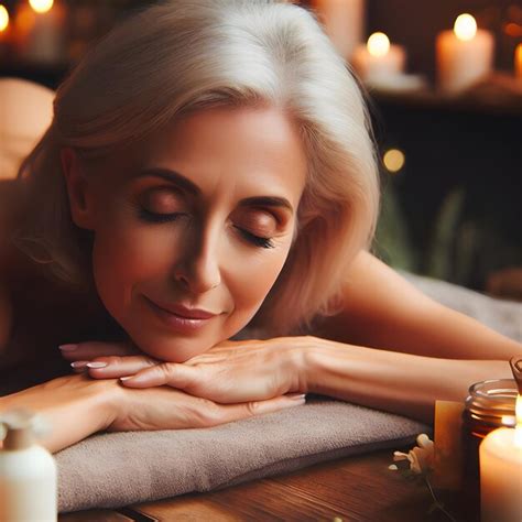 Premium Photo A Mature Satisfied And Relaxed Woman Lies Face Down In A Massage Room
