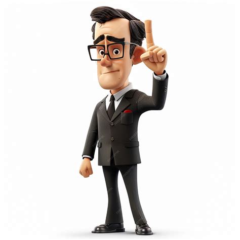 Premium Photo 3d Funny Character Cartoon Sympathetic Looking Business