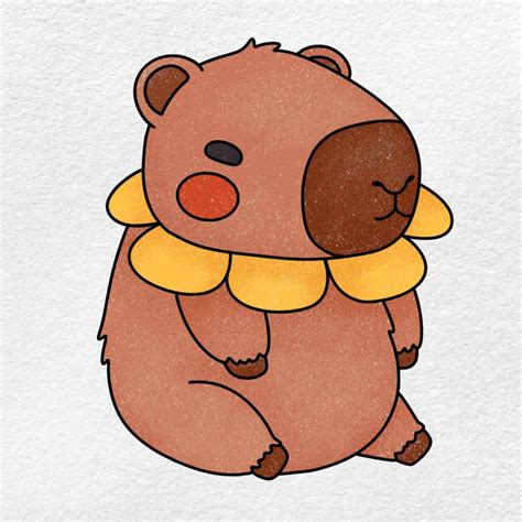 Kawaii Capybara Drawing Easy Helloartsy