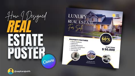 How I Designed Real Estate Poster In Canva Canva Tutorial Rajesh