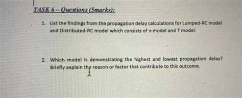 Solved 1 List The Findings From The Propagation Delay