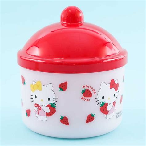 Hello Kitty And Mimi X Sakuma Strawberry Candy Jar Strawberry Candy