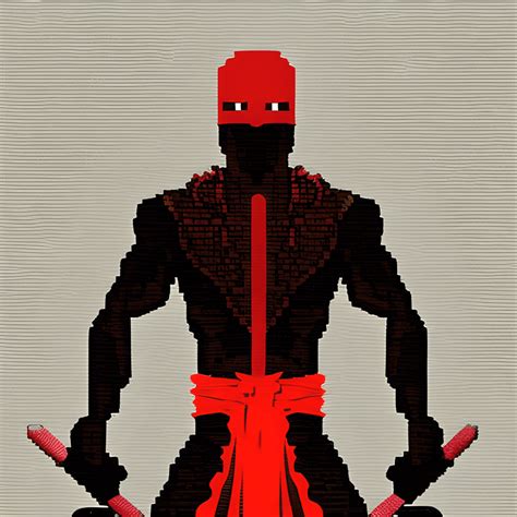 8bit Red Ninja Videogame Graphic · Creative Fabrica