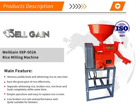 Wellgain Automatic Combined Mini Rice Milling Machines Grain Crop Rice