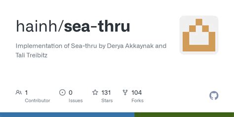 GitHub Hainh Sea Thru Implementation Of Sea Thru By Derya Akkaynak And Tali Treibitz