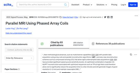 Citation Report Parallel Mri Using Phased Array Coils