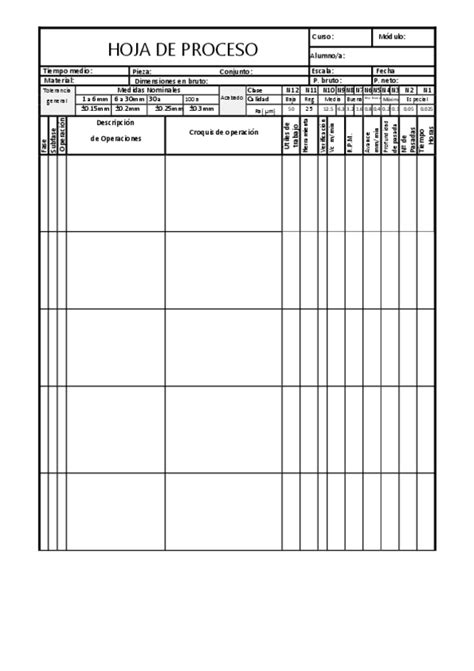 Hoja De Proceso Pdf