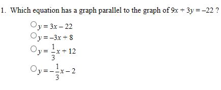 Solved Which Equation Has A Graph Parallel To The Graph Of Chegg Com