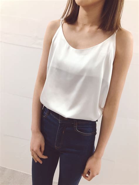 White Sleeveless Silky Tank Tops White Party Tanks Summer Wedding
