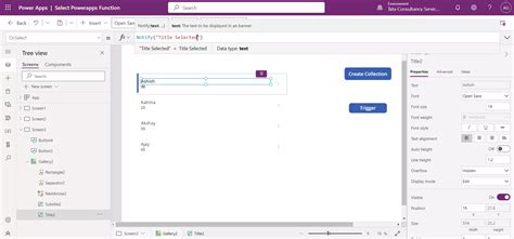 Select Function In Powerapps