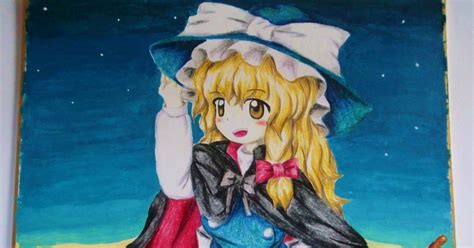 東方 肖像画風 Extra 霧雨魔理沙さん 色紙でどうぞ！ なじらね車とマント好きな人のマンガ Pixiv