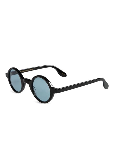 Moscot Round Frame Sunglasses Black Farfetch Uk