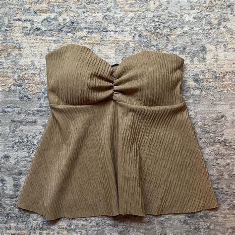 Local Brand In Thailand Brown Flowy Tube Worn Depop